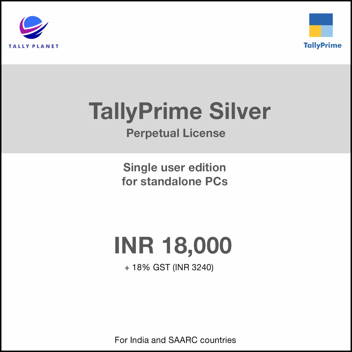 Buy Tally Prime Silver | Tally Prime Price Buy Tally Prime Silver | Tally Prime Price