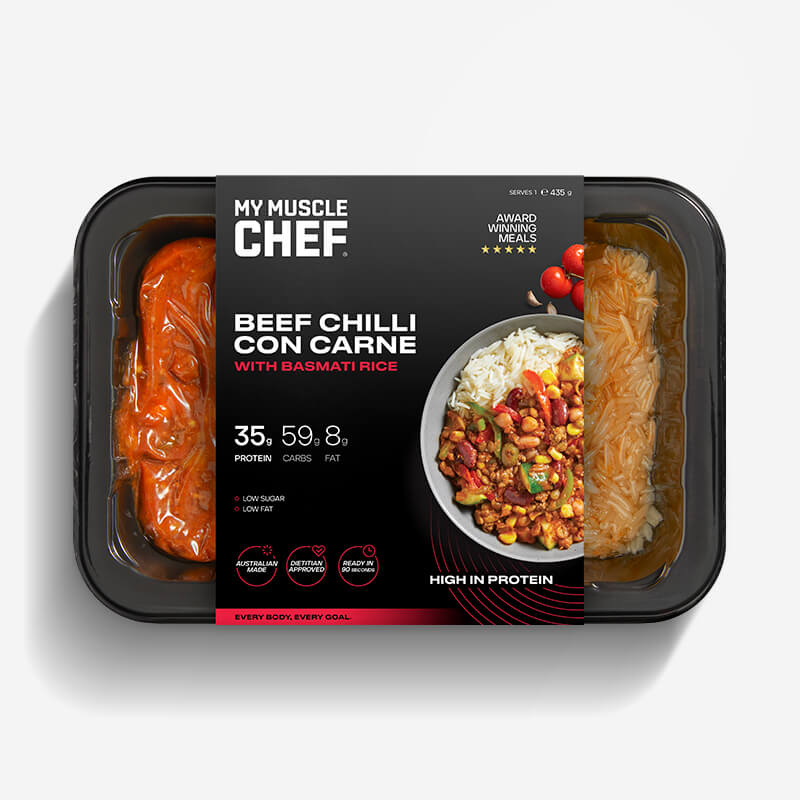 Calories in My Muscle Chef Beef Chilli Con Carne with Basmati Rice calcount