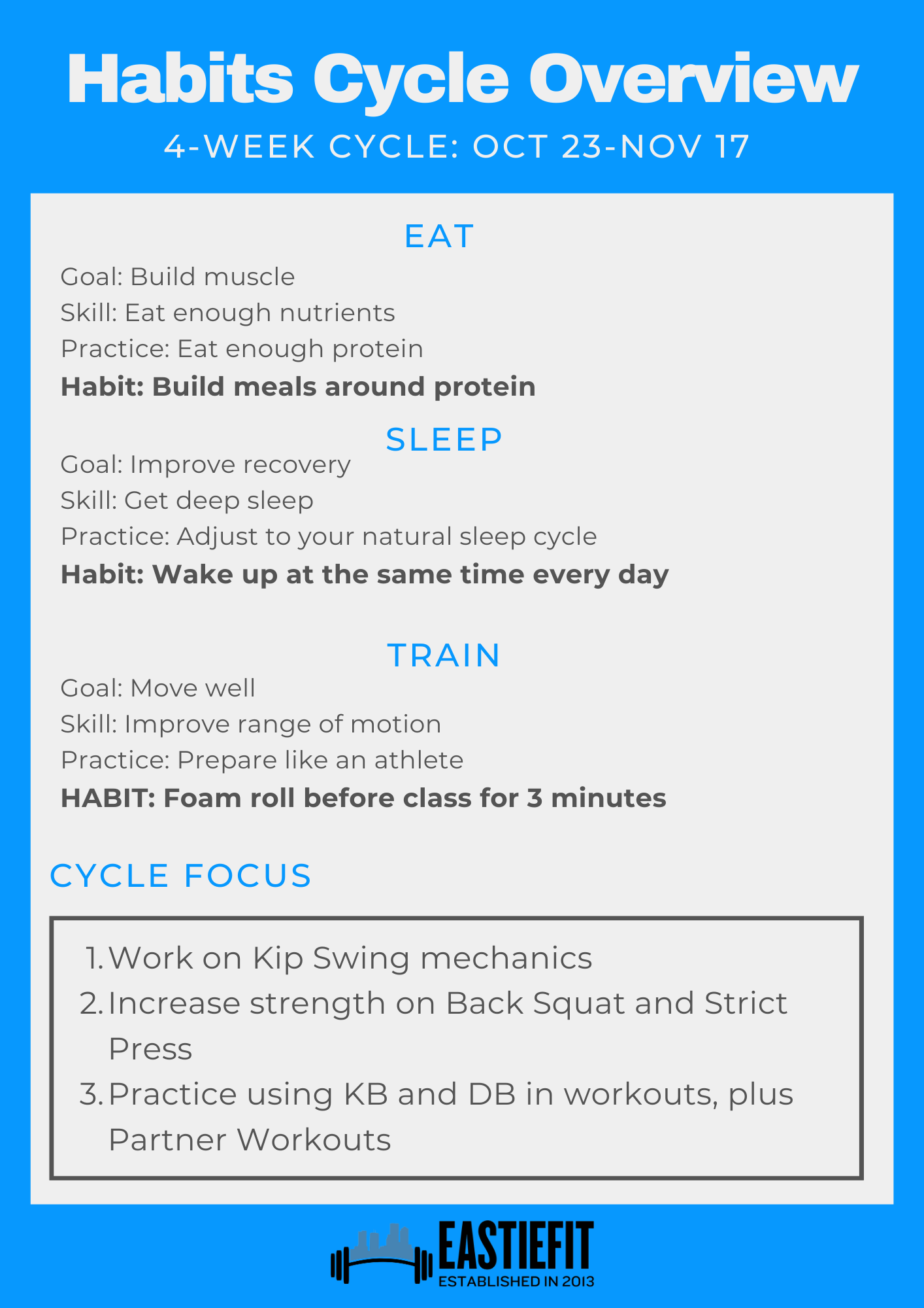 NEW! 4-Week Cycle for the Fall