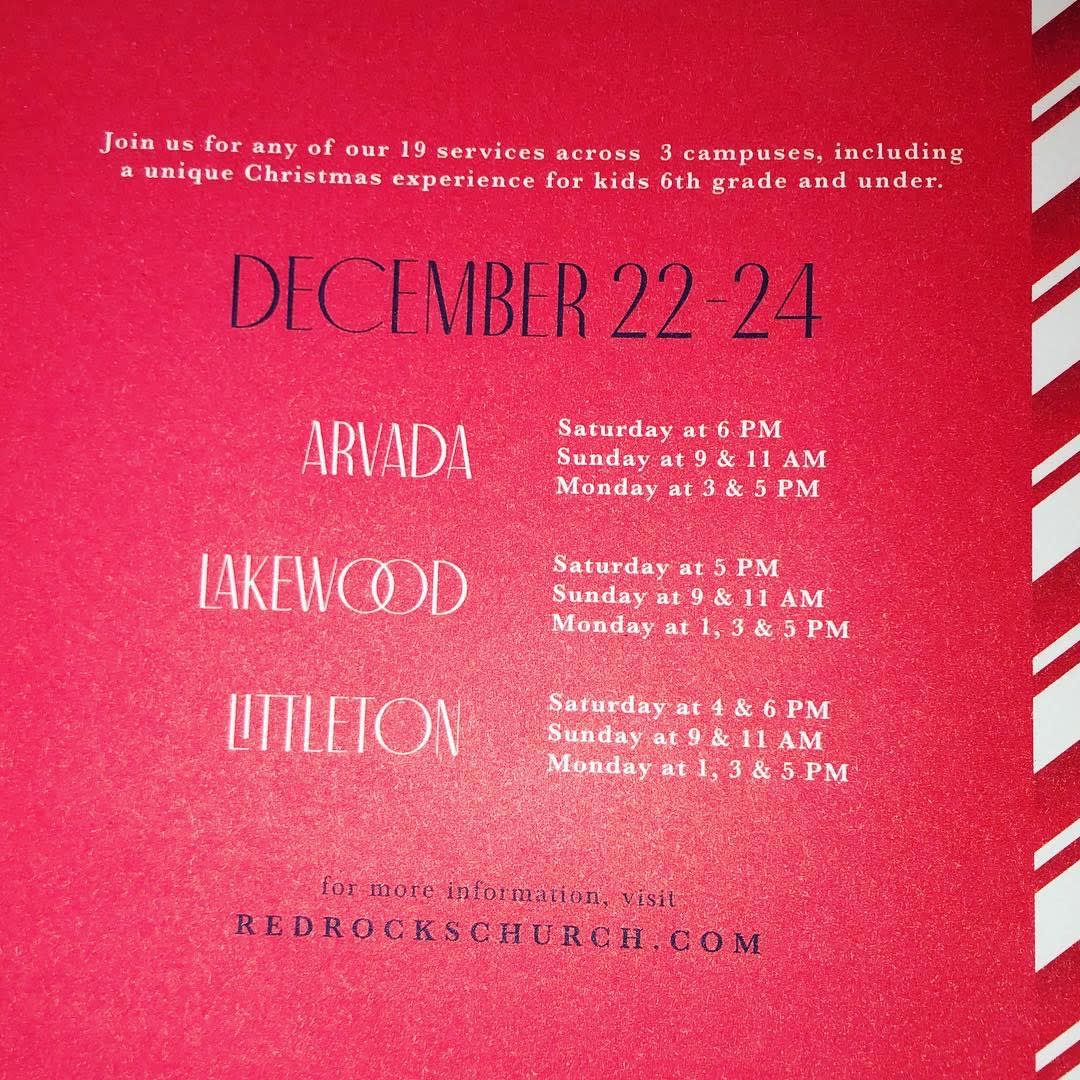 Red Rocks Church Christmas Services!