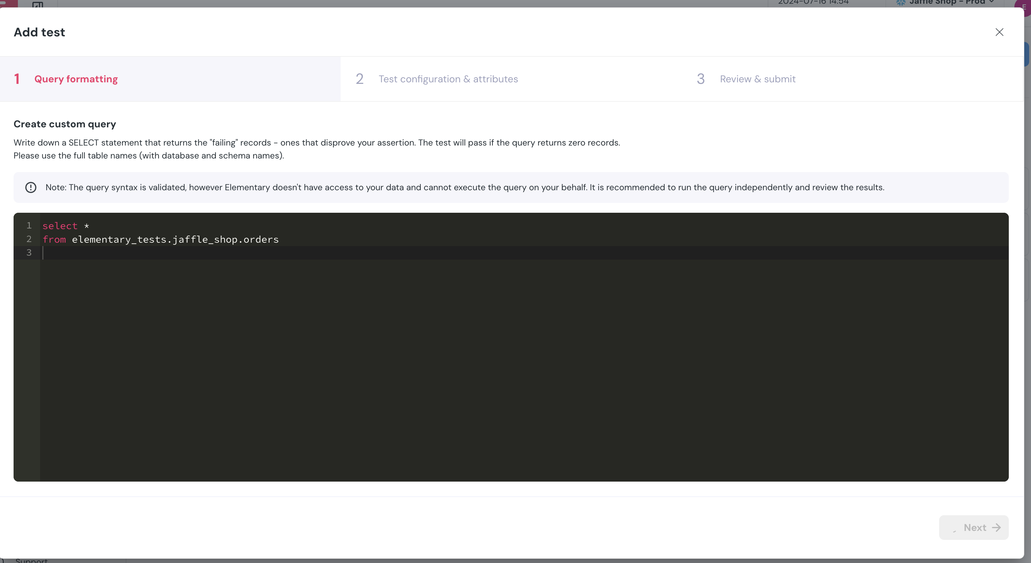 Custom Sql Tests Elementary