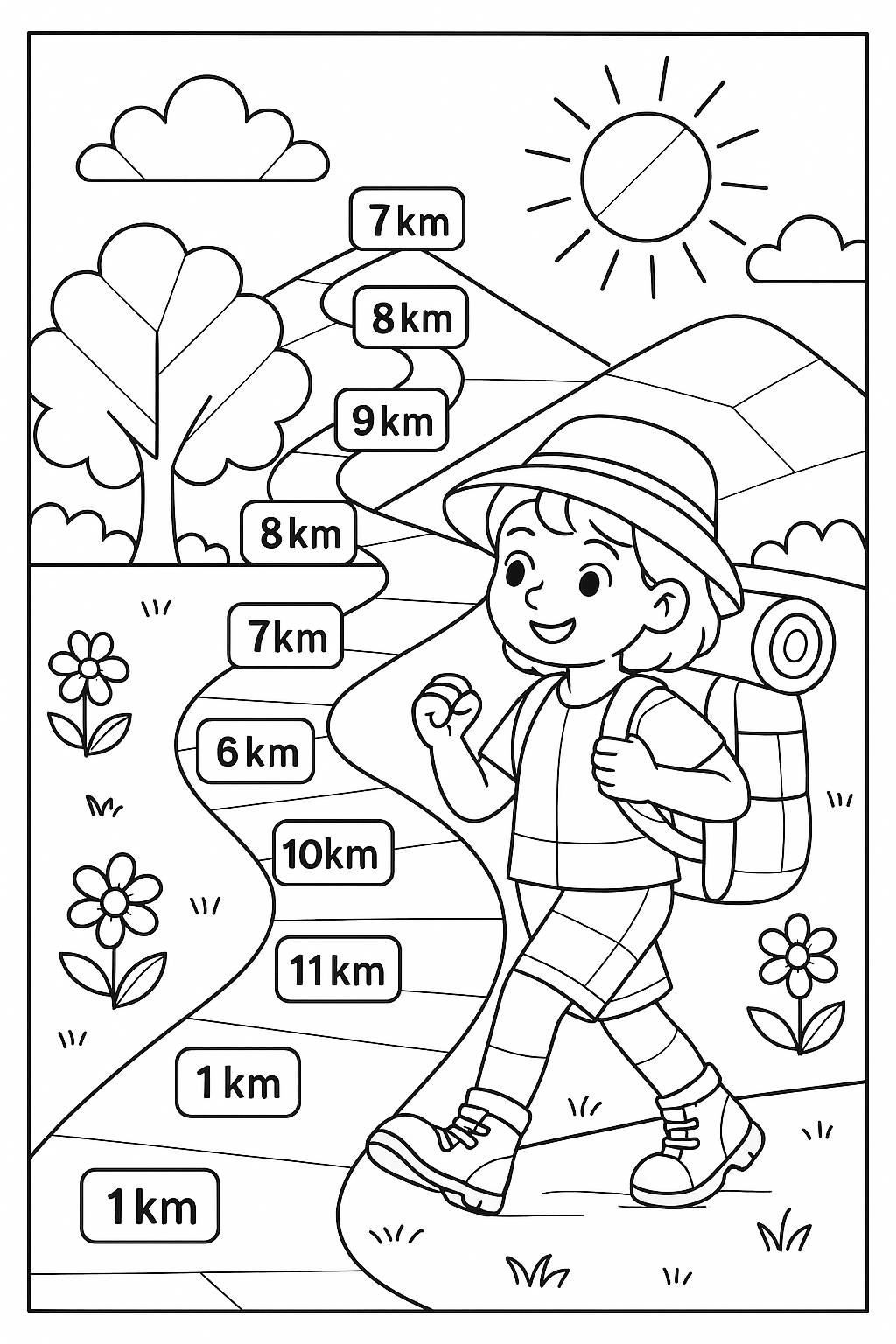 Another one with a different picture but with sections to colour in 1km ...