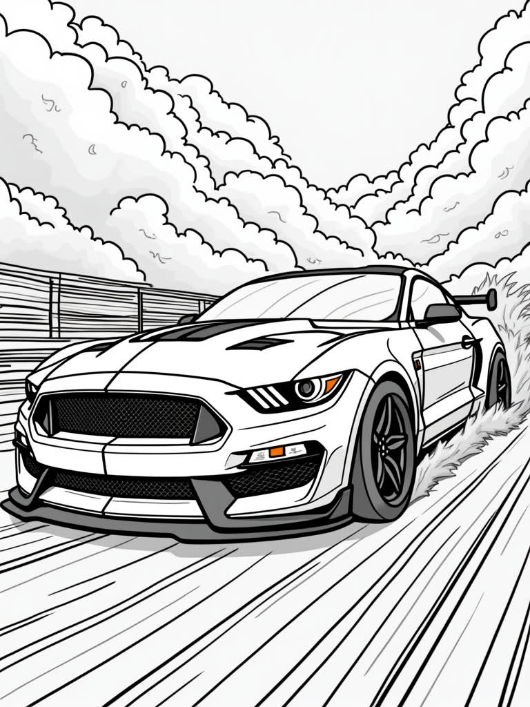 Fast car / Coloring Page / Learning Corner