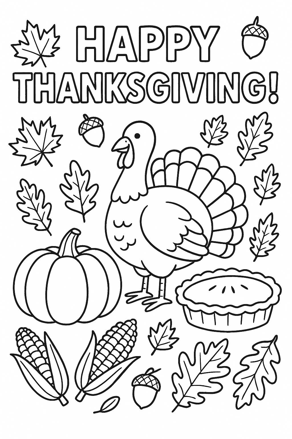 Happy Thanksgiving! / Coloring Page / Learning Corner