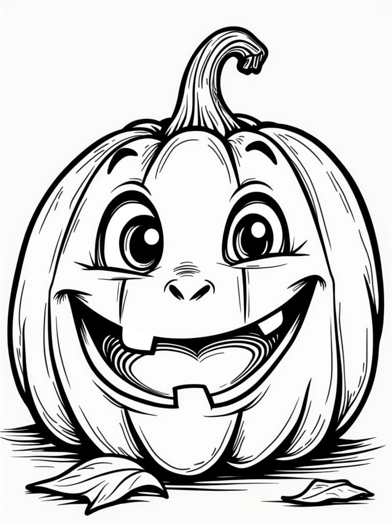 Happy pumpkin / Coloring Page / Learning Corner