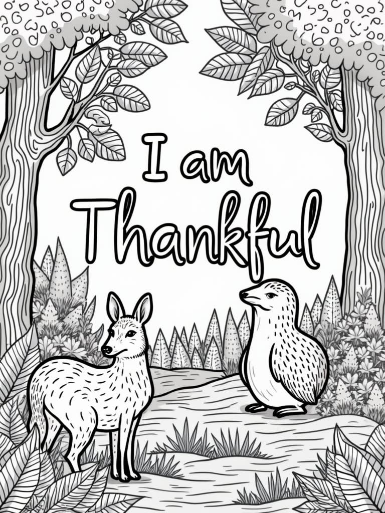 I am Thankful. autumn leaves, woods, forest animals, coniferous trees ...