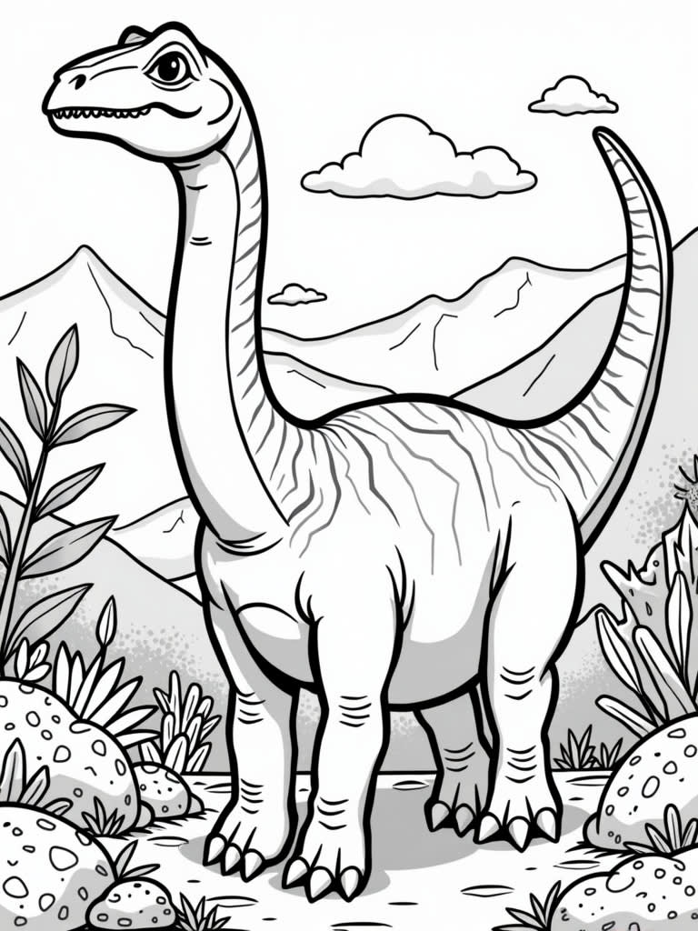 Long neck dinosaur / Coloring Page / Learning Corner