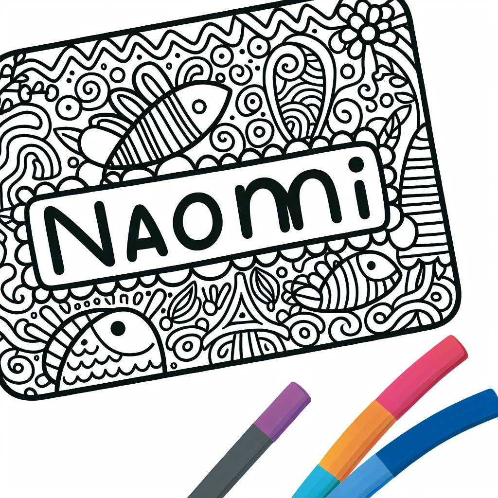 Name card for 'Naomi' / Coloring Page / Learning Corner