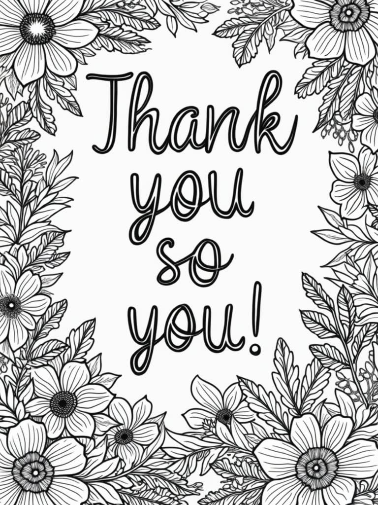 Thank you so much! / Coloring Page / Learning Corner