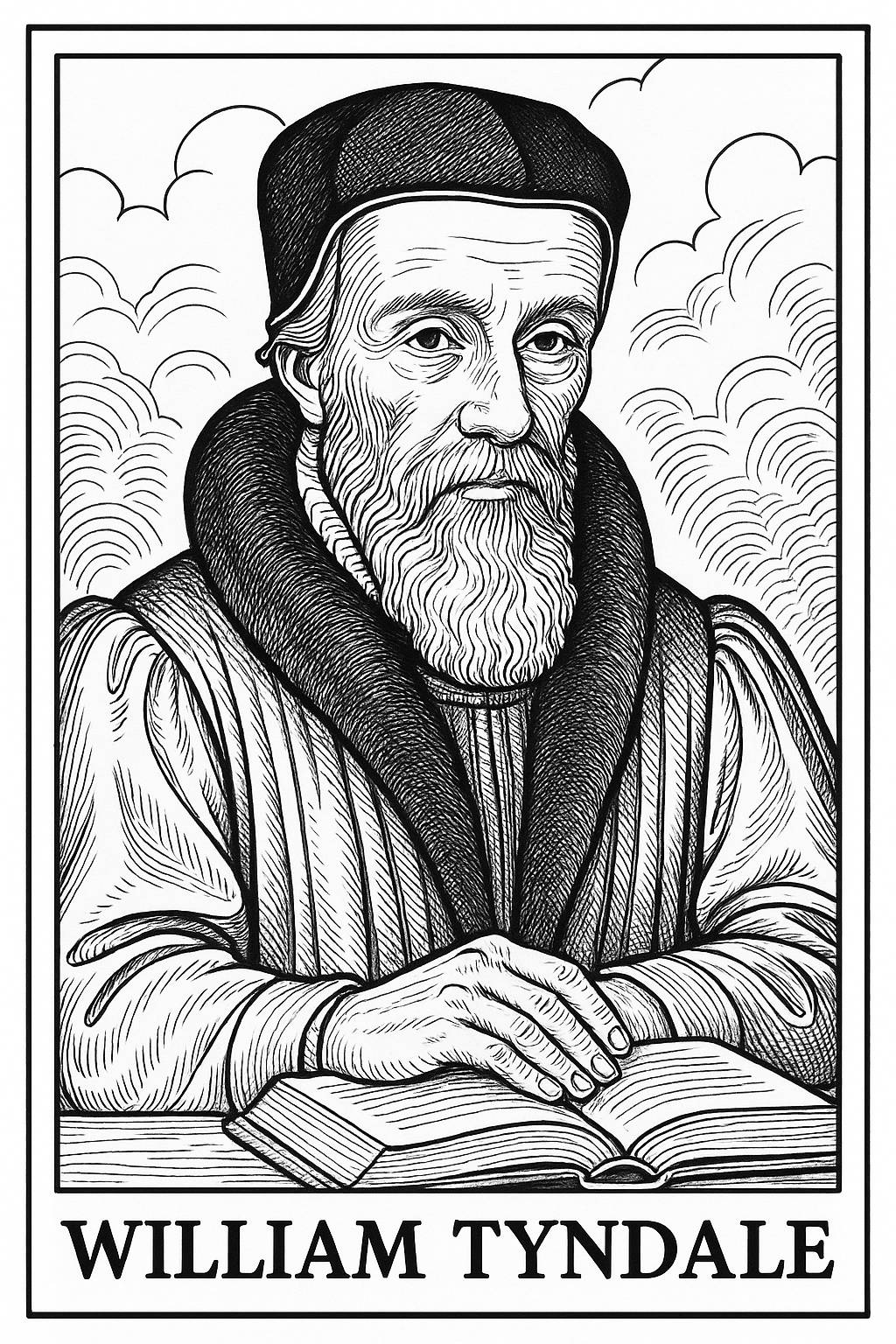 William Tyndale detailed / Coloring Page / Learning Corner