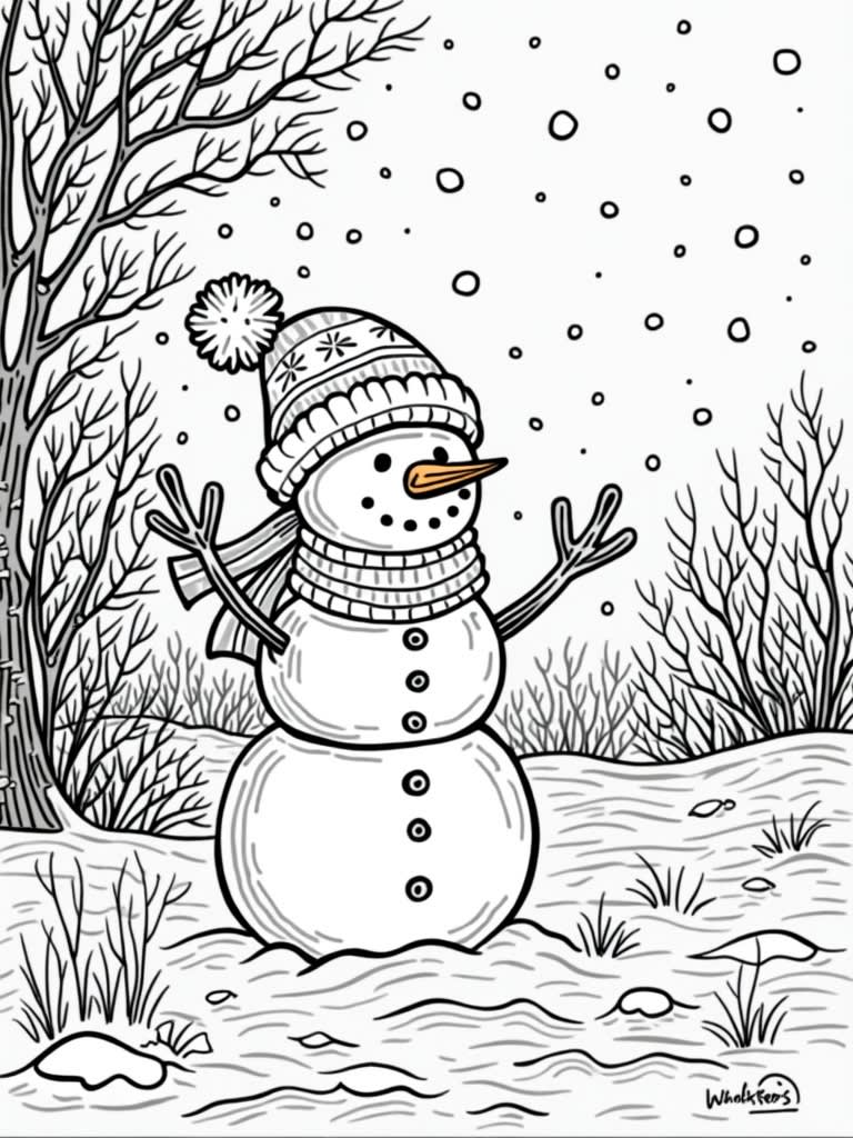 Winter, Snow / Coloring Page / Learning Corner