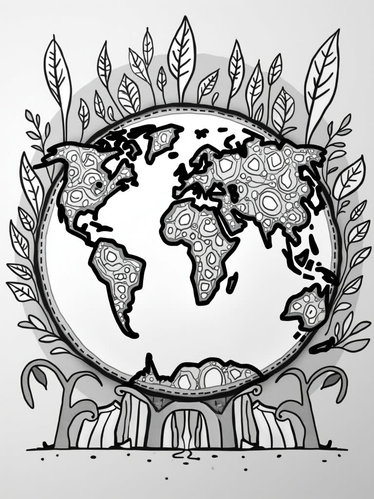 around the world / Coloring Page / Learning Corner