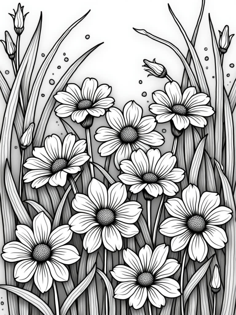 flower bed / Coloring Page / Learning Corner