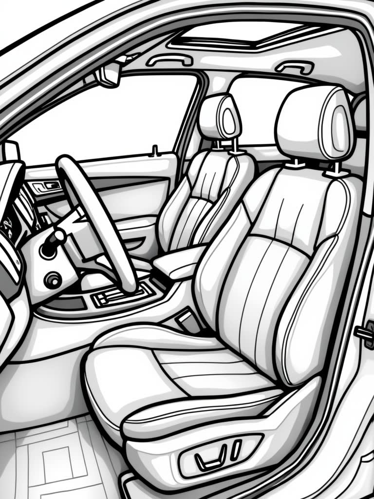 inside of a car / Coloring Page / Learning Corner
