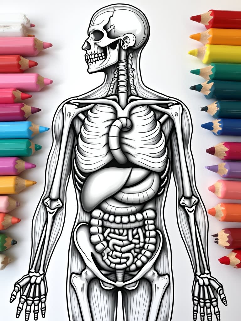 internal body anatomy / Coloring Page / Learning Corner