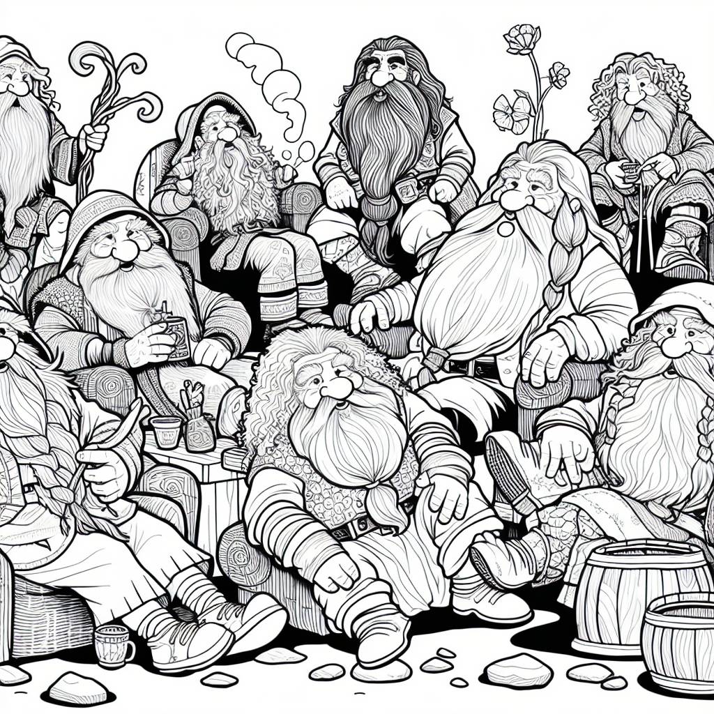 thirteen dwarves / Coloring Page / Learning Corner