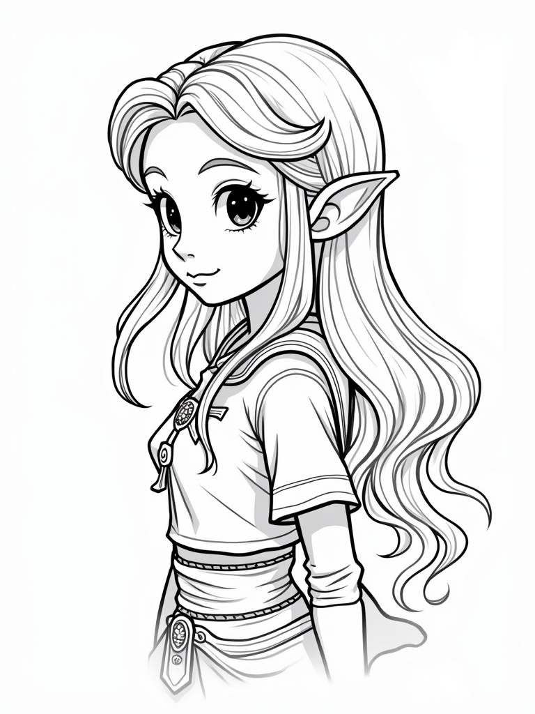 zelda / Coloring Page / Learning Corner