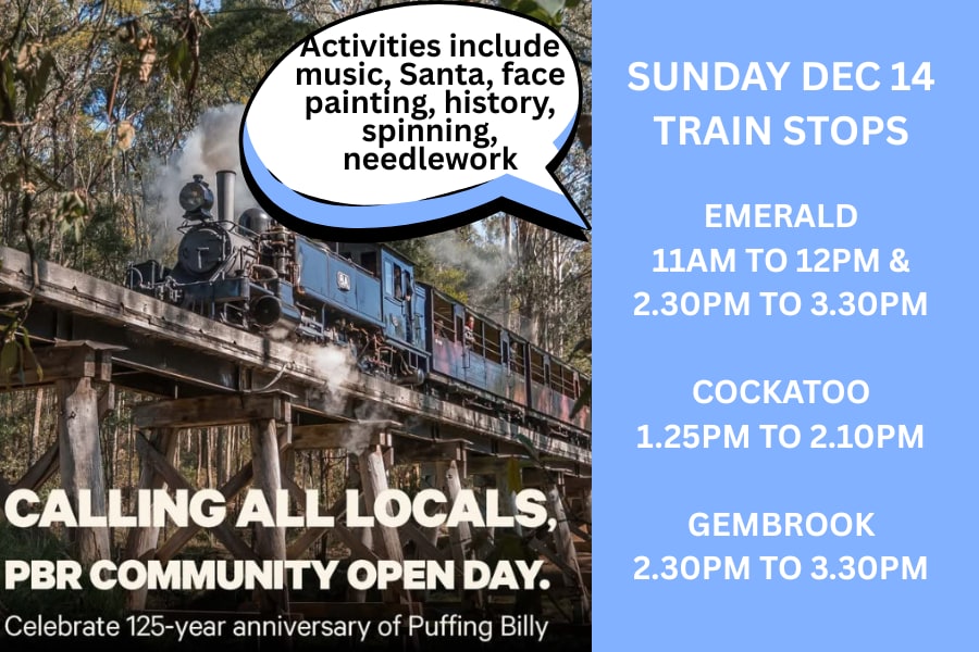 Puffing Billy 125th Anniversary Community Day - Eastern Dandenong Ranges