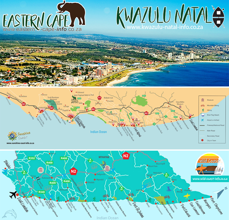EXPLORE THE WILD & SOUTH COAST TOURIST MAP - Businesses in South Africa