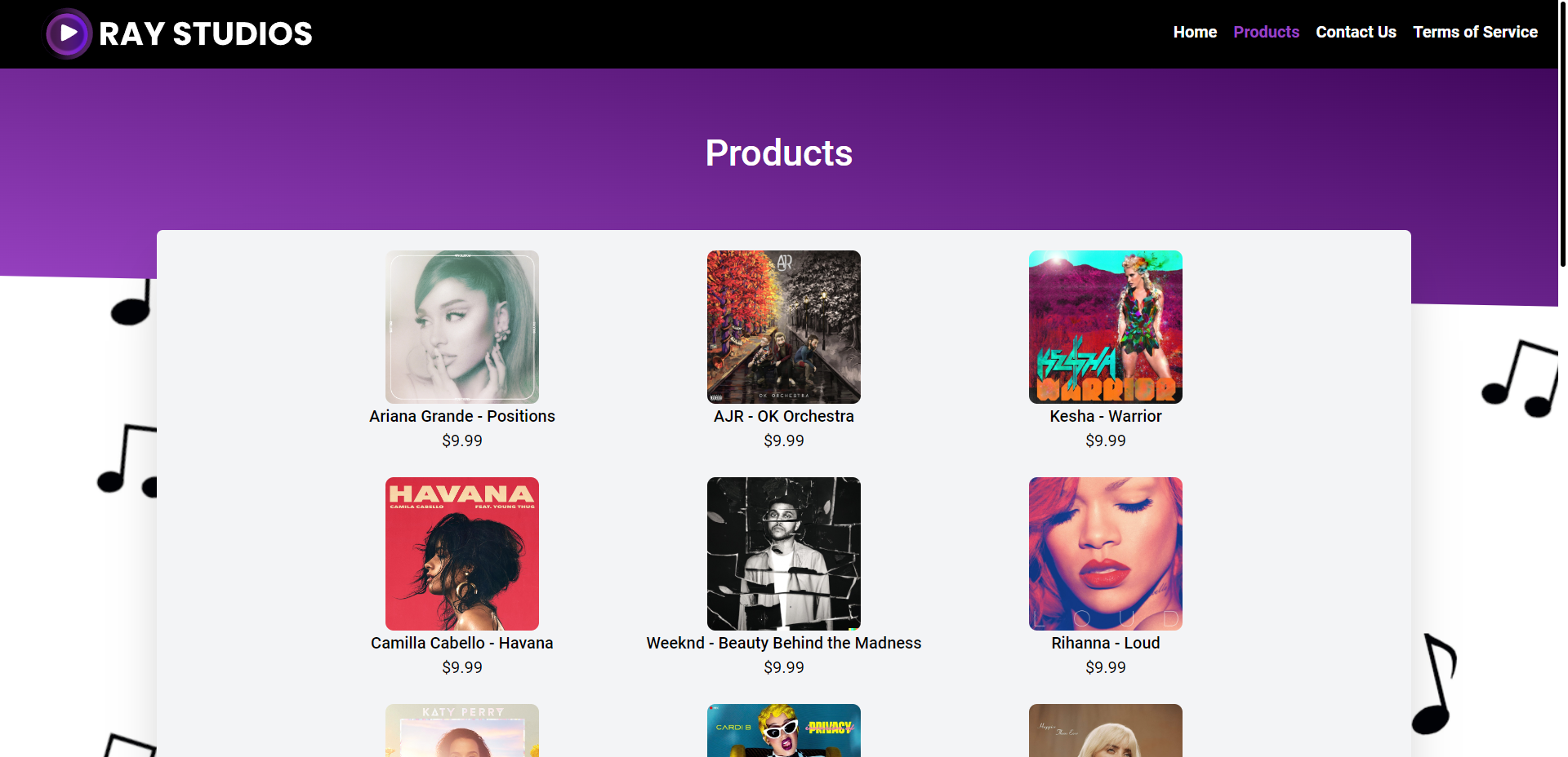 GitHub - ChrisShim98/raystudios: Digital Music Storefront