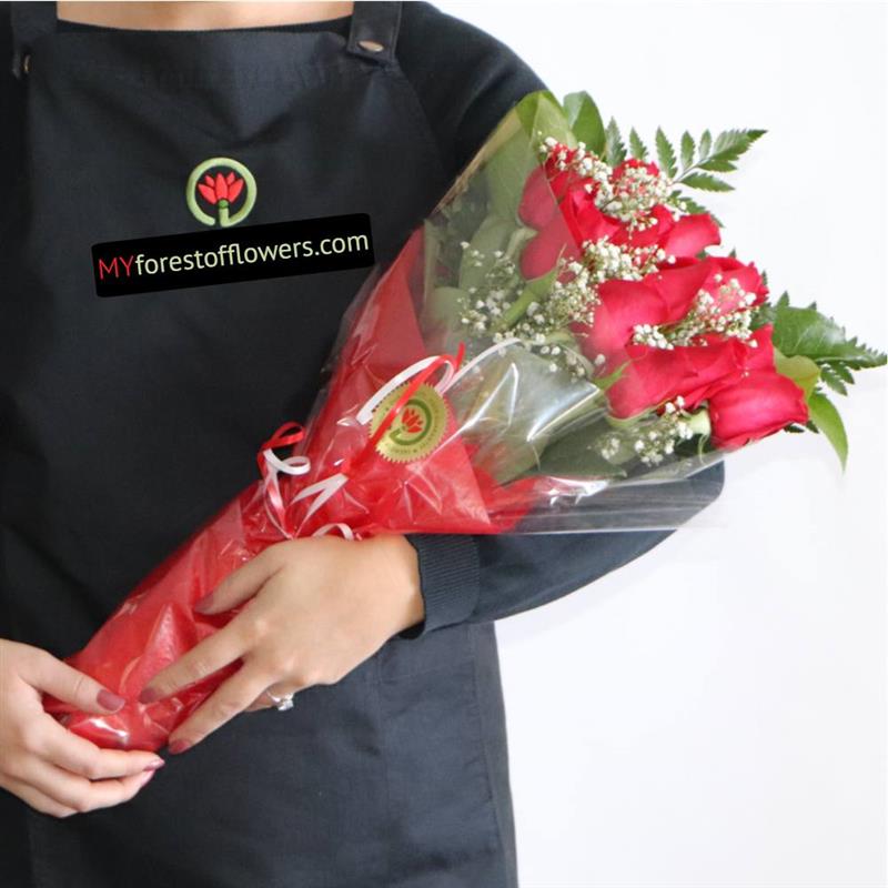 One Dozen Red Roses Wrapped Flower Delivery London ON - Forest of Flowers