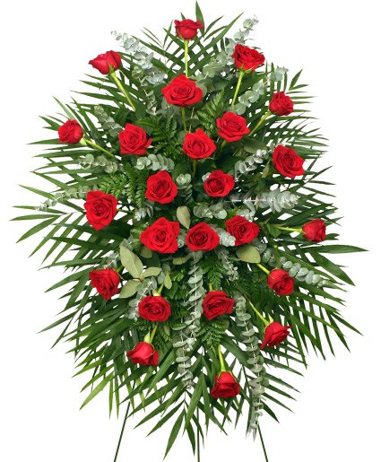 Red Roses Standing Spray Flower Delivery Gaylord MI - Rosemary & Pepper ...