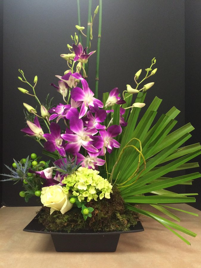 Purple Orchid Arrangement Flower Delivery The Villages FL - Plantation ...