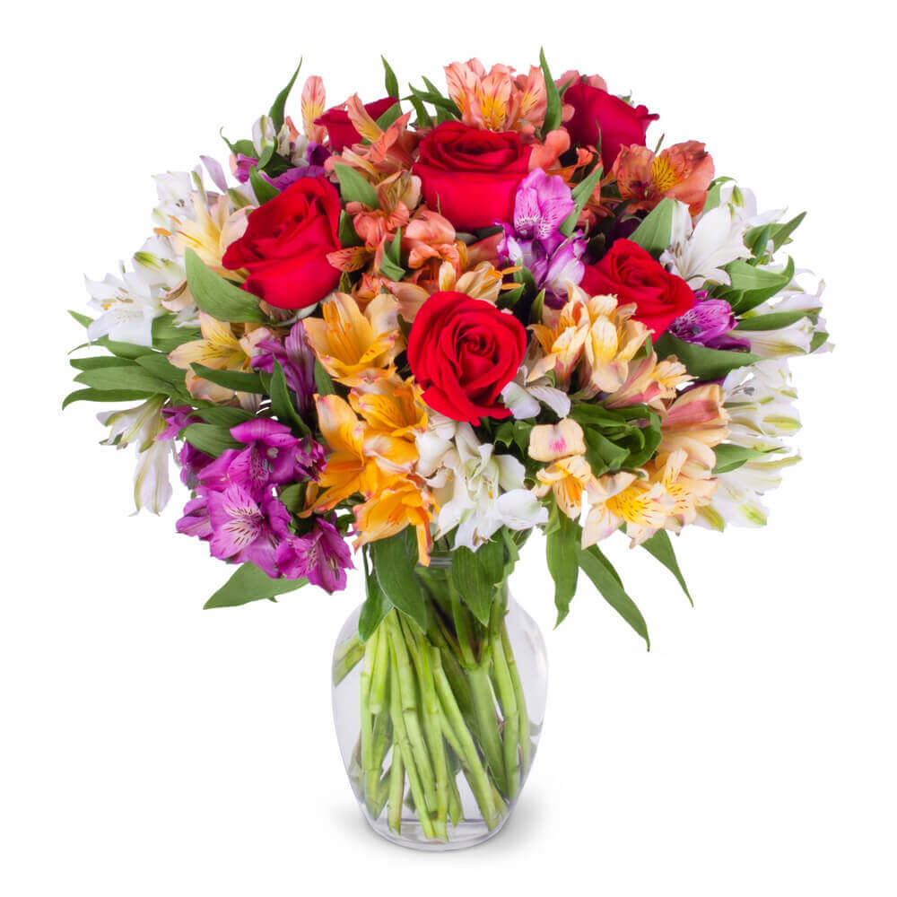 Red Rose & Peruvian Lily Flower Delivery The Villages FL - Plantation ...