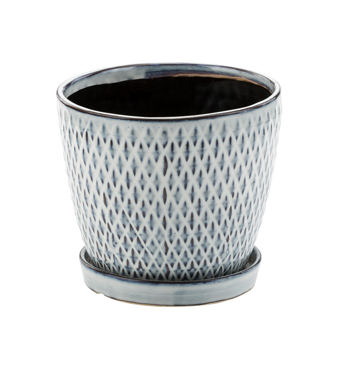 6" Diamond Pattern Pot w/Saucer Flower Delivery The Villages FL ...