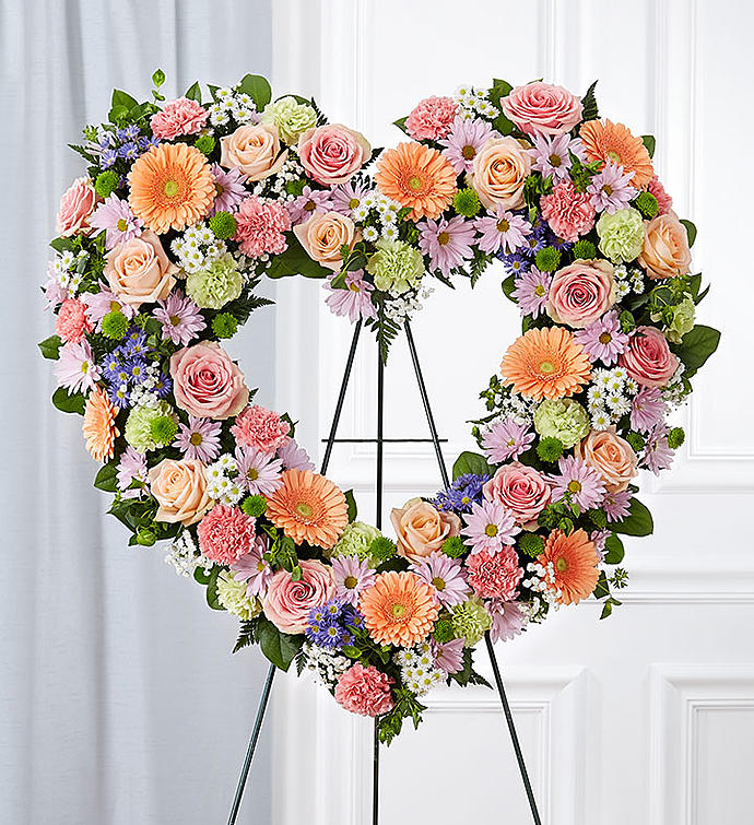 Always Remember Floral Heart Tribute - Pastel Flower Delivery Baltimore ...