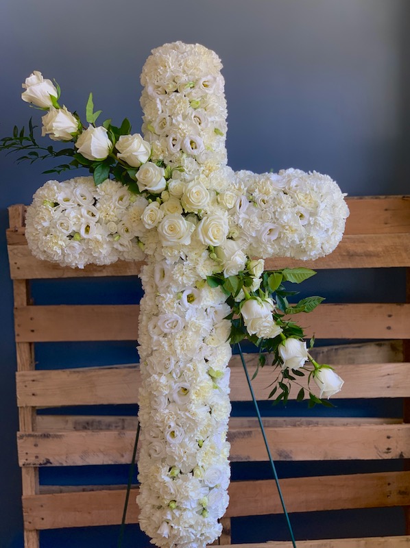 Purity And Peace Cross Standing Spray Flower Delivery Roslindale ...