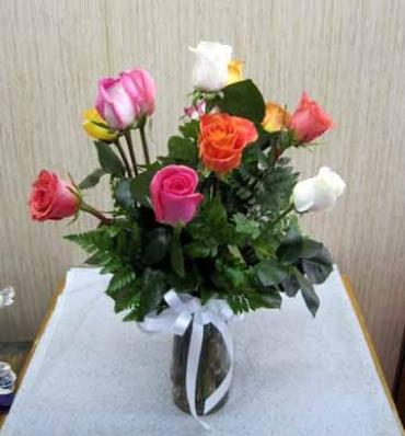 12 Medium Mixed Color Roses : Shawnee, KS Florist : Same Day Flower ...