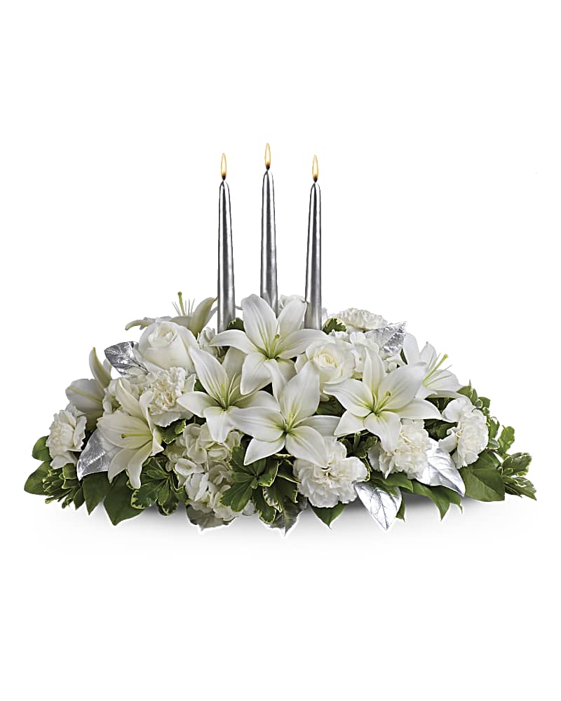 Silver Elegance Centerpiece Bouquet - Teleflora
