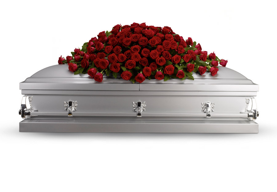 Red Rose Casket Spray | funeralflowers