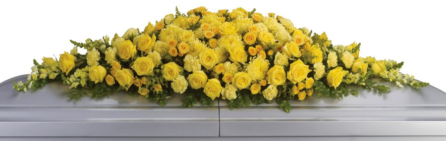 Yellow Rose Casket Spray | funeralflowers