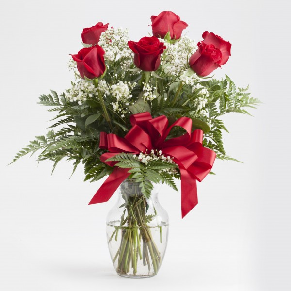 Half Dozen Roses Vase-Choice of Color Flower Delivery Westmoorings ...