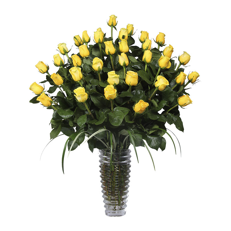 CLASSIC DOZEN YELLOW ROSES IN VASE Flower Delivery Westmoorings ...