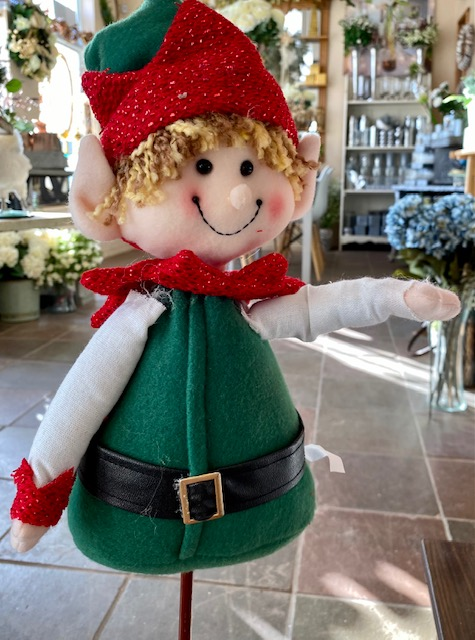 Large Christmas Elf Pick Flower Delivery Kokomo IN - Banner Flower House