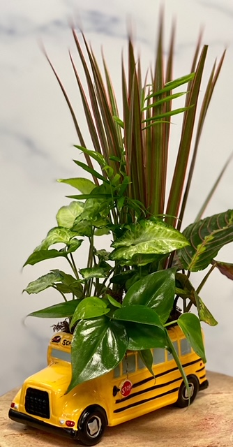 School Bus Planter Flower Delivery Kokomo IN - Banner Flower House