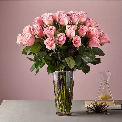Long Stem Pink Rose Bouquet