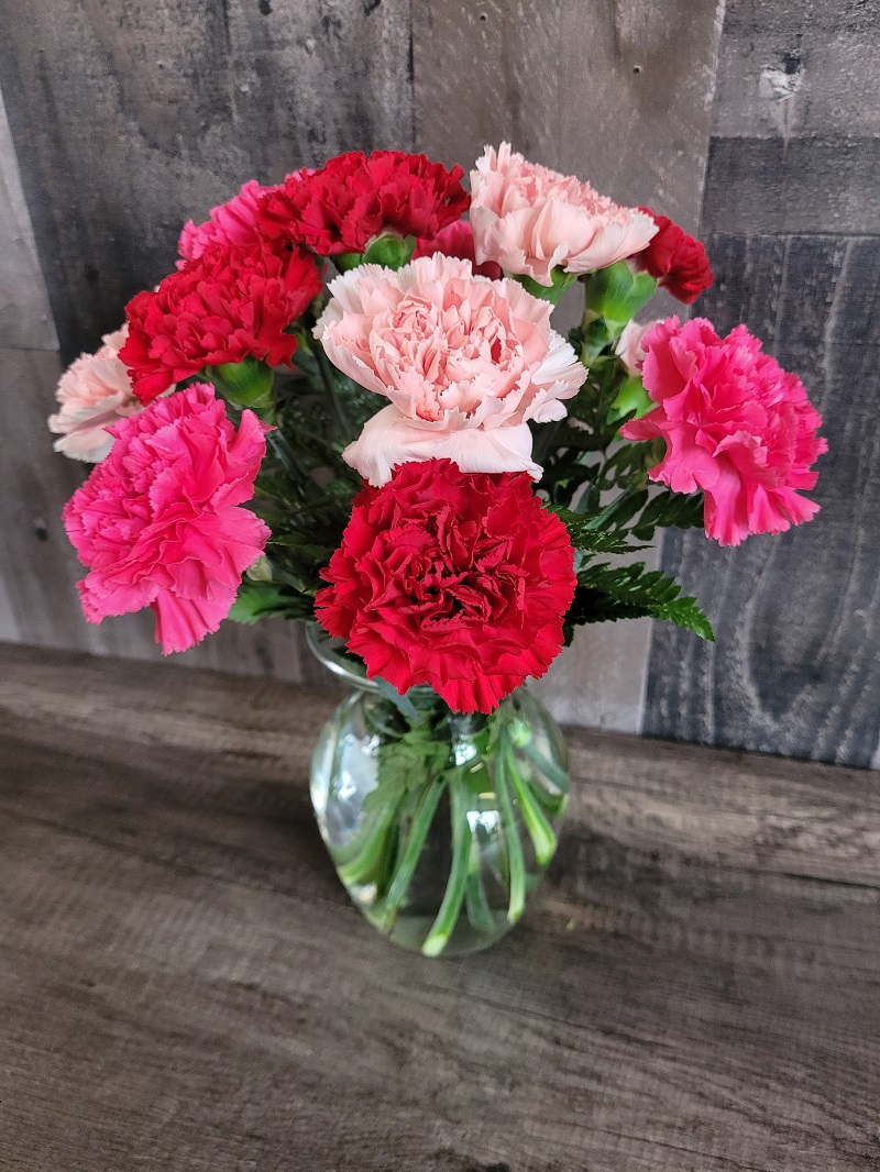 White Carnation Flower Vase