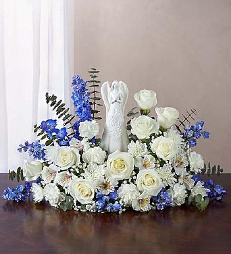 Serenity Angel Arrangement Blue and White arranged by a florist in ...