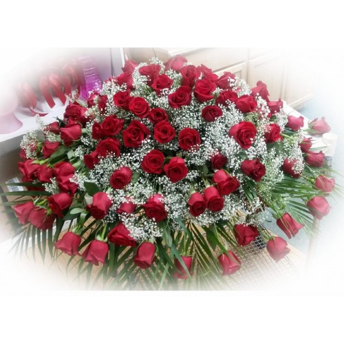 Red Rose Casket Spray