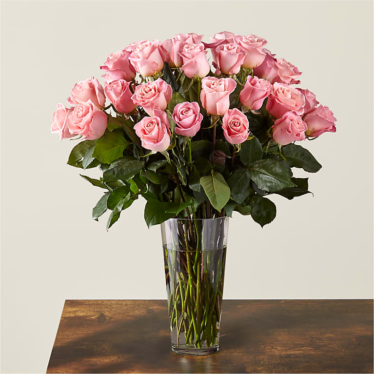 Long Stem Pink Rose Bouquet