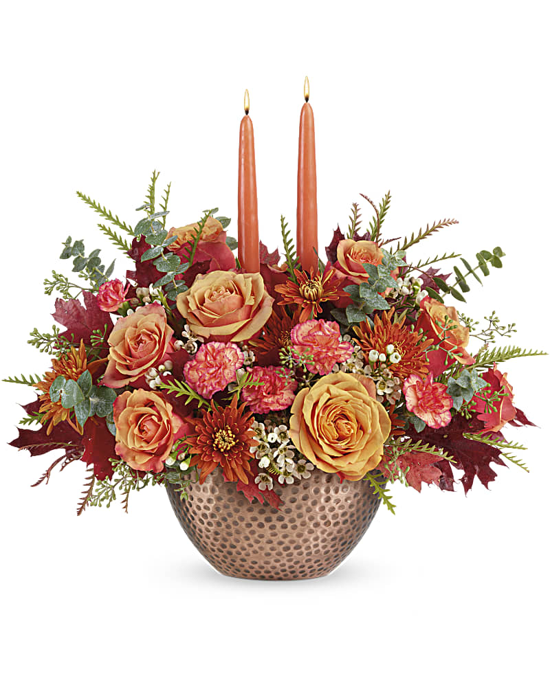 Teleflora's Gleaming Copper Centerpiece Bouquet - Teleflora