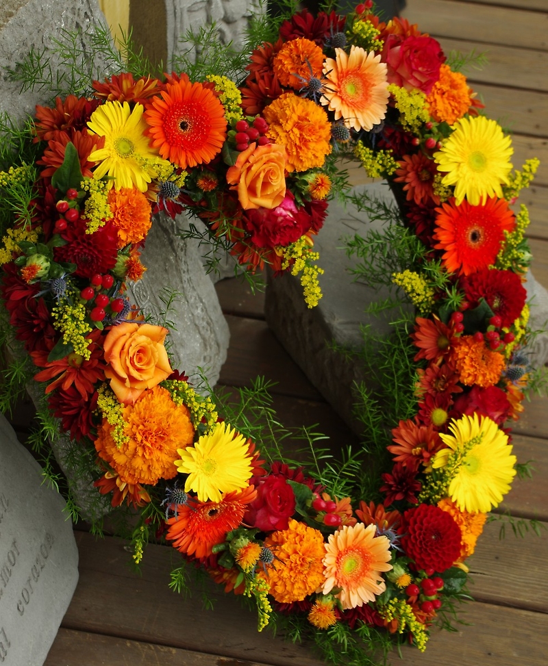 Autumn Heart Wreath | Middleboro MA Florist Shop | Same Day Flower Delivery