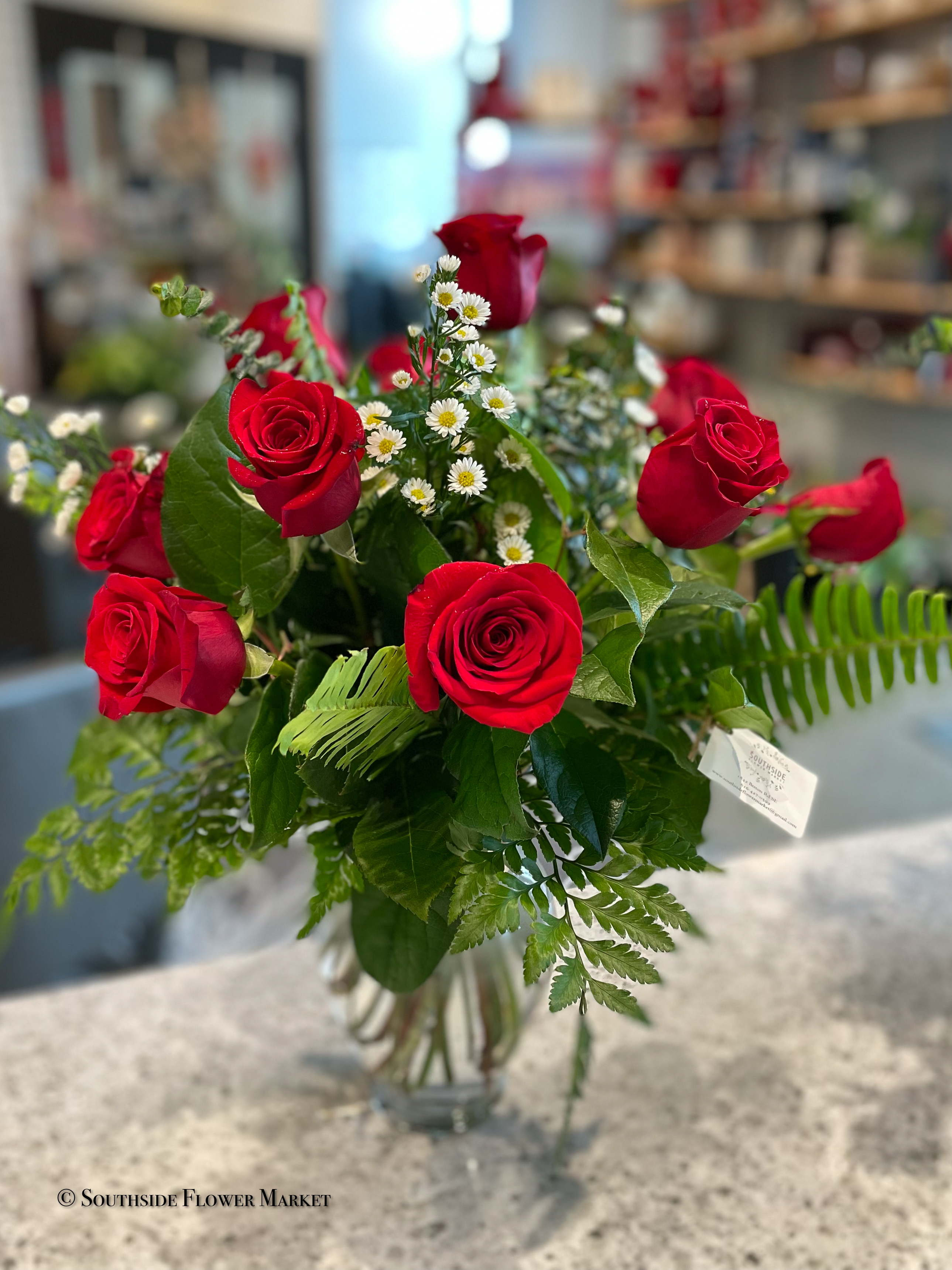 Valentine 1 Dozen Roses Deluxe in a Vase Flower Delivery Grand Rapids ...