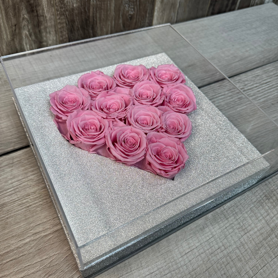 Rose Heart in Acrylic Frame Flower Delivery Las Vegas Nevada - Desert ...