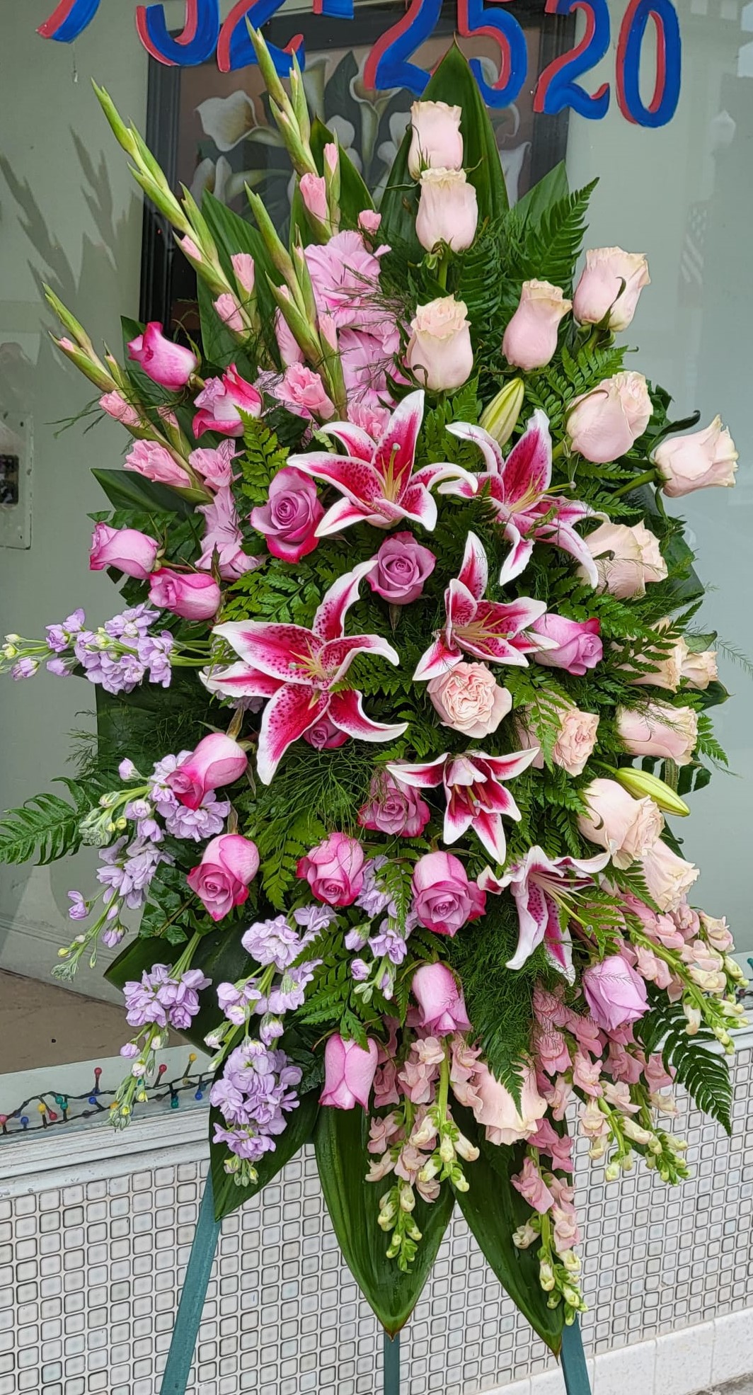 Pink And Levander Standing Spray Flower Delivery San Bruno CA - San ...