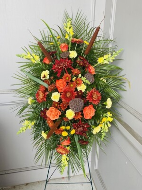 Fall Array Standing Spray Flower Delivery Lynchburg VA - Blooms by Doyles